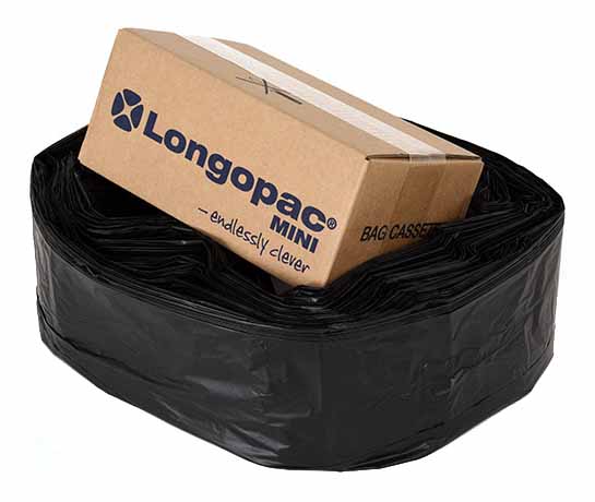 Säckmagasin Longopac Mini, 60 m, svart